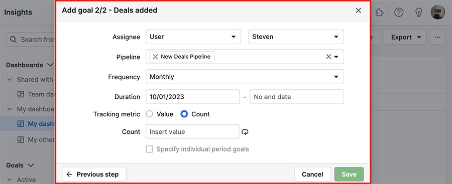 Insights: goals - Knowledge Base | Pipedrive